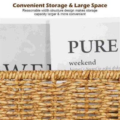 Magazine Newspaper Basket Woven Desktop Sundries Holder
