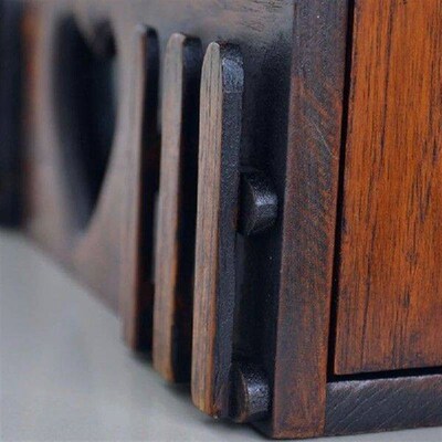Retro Wooden t Box Exquisite Mailbox Outdoor Rainproof