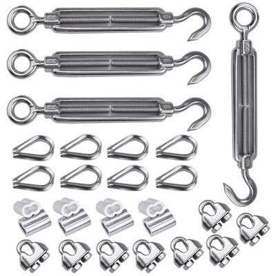 4 Pack 1/8 Inch Cable Railing Kit Included Stainless Steel H