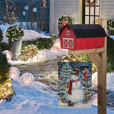 Christmas Themed Garden Flag Winter Holiday Yard Outdoor Sno