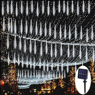 Solar LED Meteor Shower Rain Lights Holiday String Lights Wa