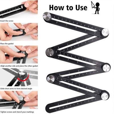 Angle Tile Hole Ruler Locator Multi Protractors Adjustable