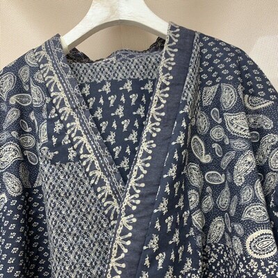 2024 Ethnic Style Retro Blue Porcelain Double-layer Thickene