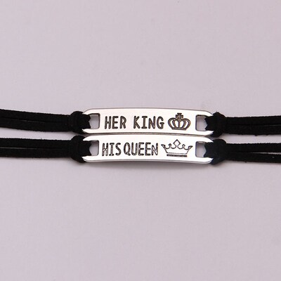 Fashion 2Pcs Matching Set Men His Queen Her King Alloy Coupl