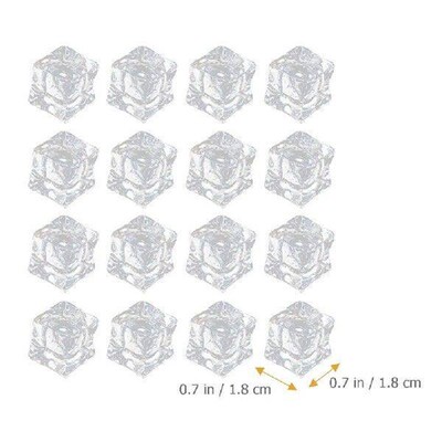50 Pcs Simulated Ice Cube Decorative Fake Cubes Props Faux