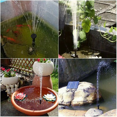 Solar Panel Powered Water Fountain Pool Pond Garden Water Sp