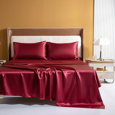 Home Ice Silk Bed Sheet Silk Satin Satin Pillowcase Imitatio