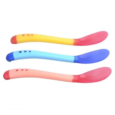 1Pcs Baby Feeding Slip-resistant Tableware Temperature Sensi