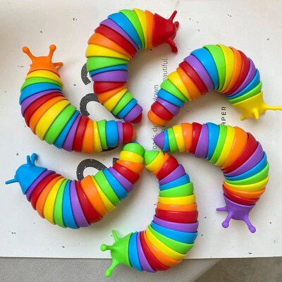 Colorful Slug Snail Toy Articulated Flexible 3D Slug Fidget