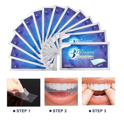 3D WHITE Teeth Whitening Stripes tooth Bleaching Tool 牙齿贴