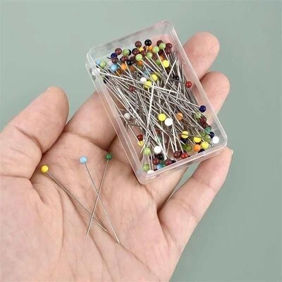 100Pcs/Box 38mm Sewing Pins With Glass Ball Head Straight Pu
