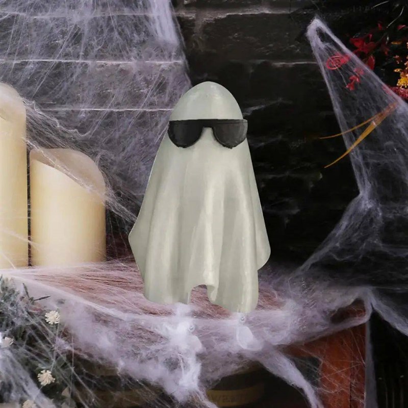 2Pcs Halloween Ghost Figurine Keychain Glow-in-the-dark 3D P