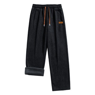 G rduroy Casual Long Pants Mens Fleece-lined Thickened Loos