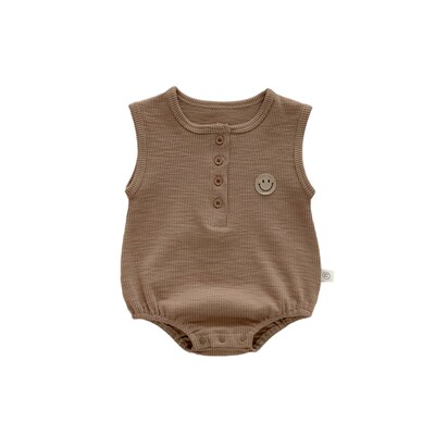 Infant Summer Clothing 2025 Thin Open Button Sleeveless Romp