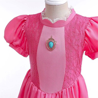 Girl Peach Cosplay Dress Movie Pink Rosaline Ball Gows for