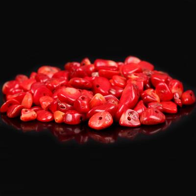 16 Inches Natural Irregular Red Corals Stone Chips Gravel Be