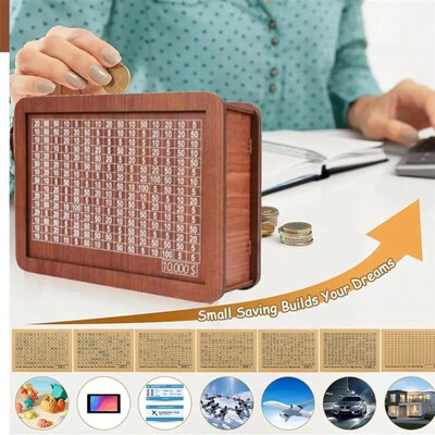 Wooden Piggy Banks, Dollar Cash Boxes, Reusable Assembled Ca