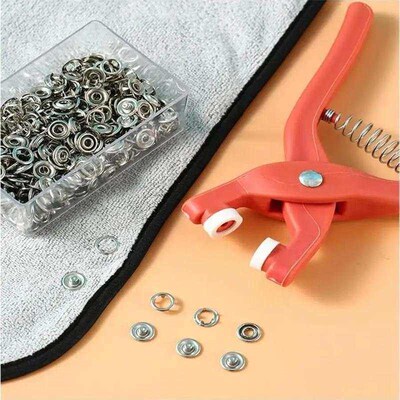 50sets 9.5mm Metal Snap Button Kit With Fastener Pliers Pres