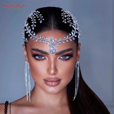 YouLaPan HP466 Wedding Forehead Headband Rhinestone Women He