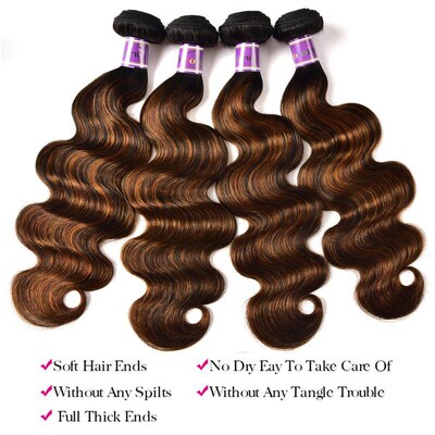 Peruvian Body Wave Bronder Human Hair Bundles FB30 Color Sun