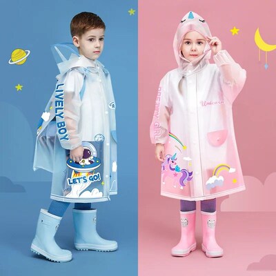 Cute Cartoon Children Raincoat EVA Waterproof Thicken Rain C
