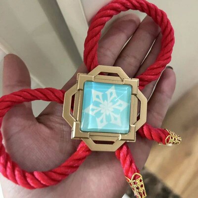 Genshin Impact Shenhe Ice Eye of God Horsetail Red Rope Bow