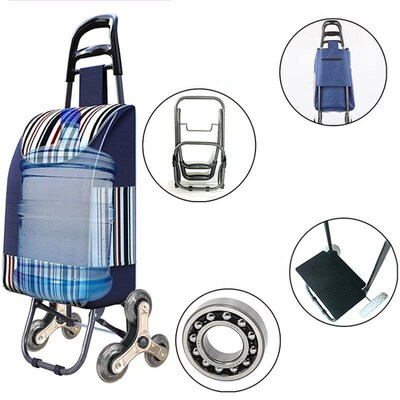 Portable Shopping Cart Market Trolley Storage Bag with Stair