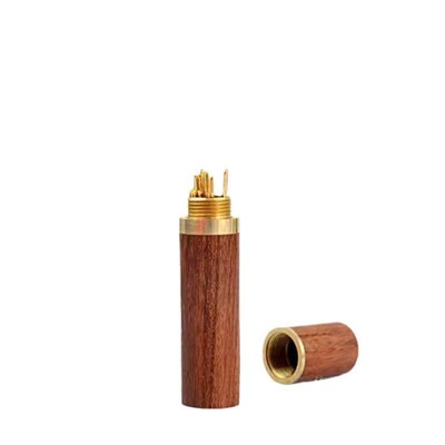 Rosewood needle case, including syringe needles, quilting ne