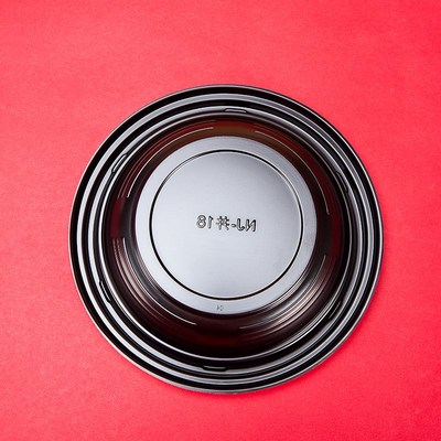 井18一次性碗三文鱼碗寿司碗高端碗冷面汤碗 圆形打包盒个