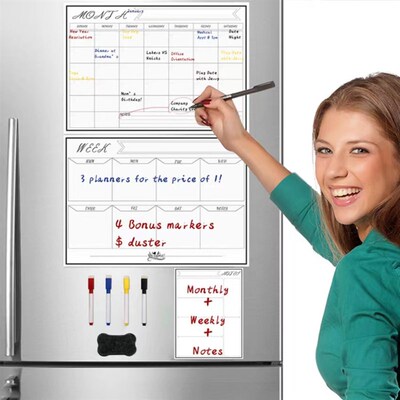 2023 New Magnetic Monthly Weekly Planner Calendar Table Dry