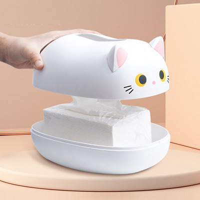 Kawaii Cat Tissue Box Desktop Toilet Paper Holder Kitchen Na