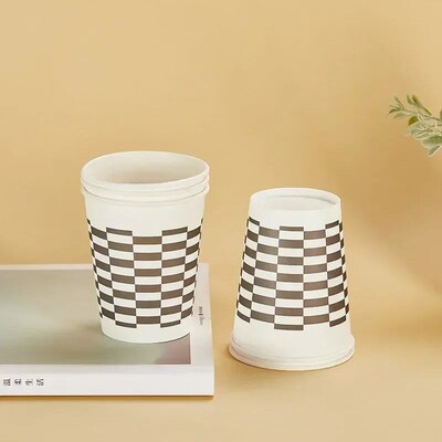 50pcs 250ml Disposable Paper Cups Thickened Home Coffee Milk