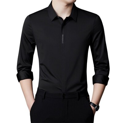 Summer New Long-sleeved Shirt Fashion Mens Business Casual