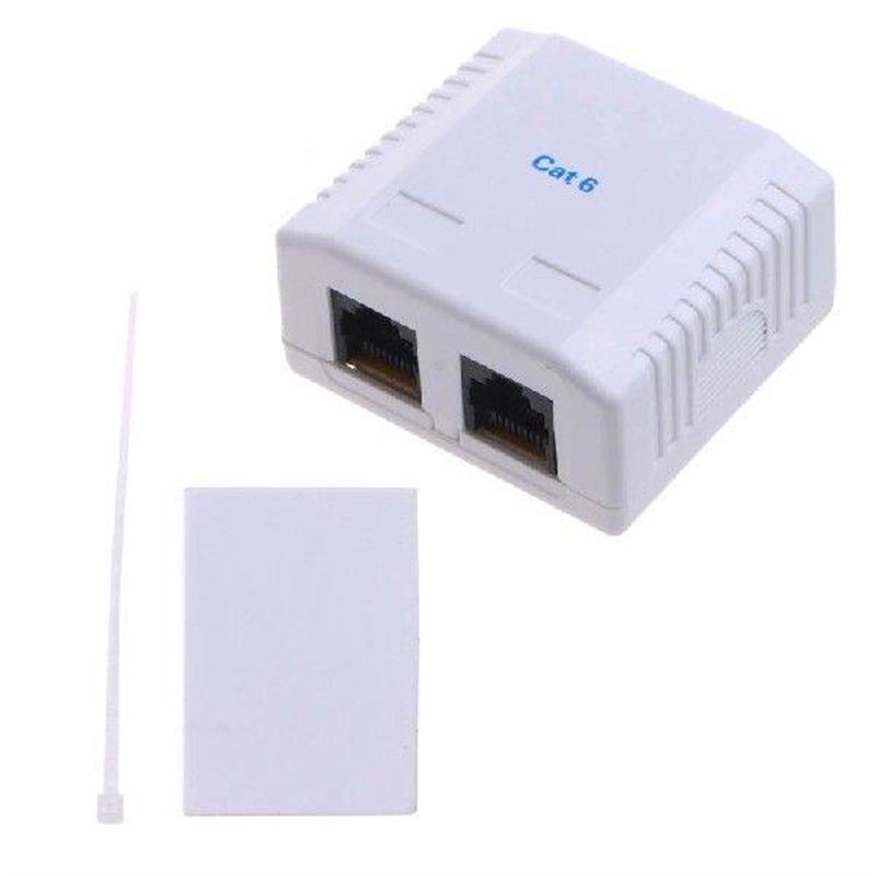 RJ45 Junction Box CAT6 8P8C Connector 2-port Female-Female