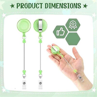 ABWP-24 Pcs Beadable Badge Reel Retractable Clips Holder