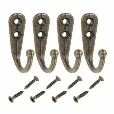 20/Double Hole Coat Hook 44*30mm Zinc Alloy Vintage Bronze W