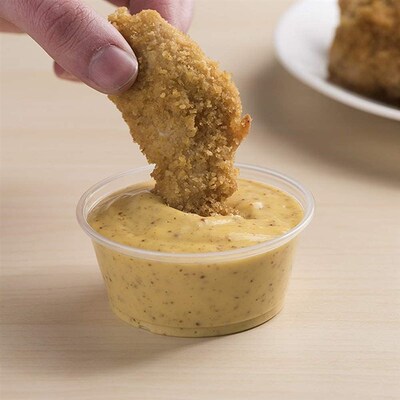 Clear Disposable Plastic Portion Cups with Lids Containers