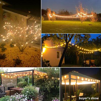 50Ft Patio String Light Outdoor Garland Lights Festoon G40 G