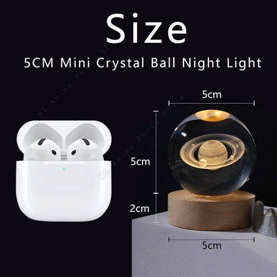 Unique 3D Crystal Ball Night Light Led Lamp Bedside Table Gl