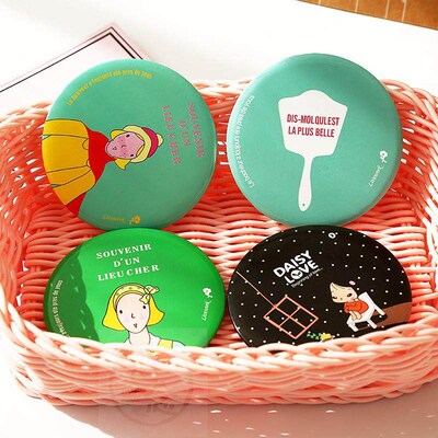 ~1659 Cute cartoon small mirror portable makeup mirror birth