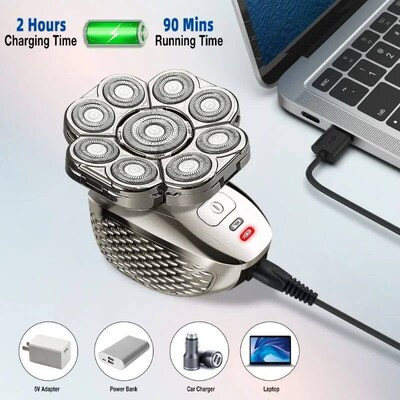 4D Head Shavers for Bald Men, Upgraded 9 Floating Heads 6-in