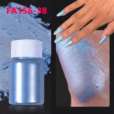 1Bottle Pink/White Pearlescent Nail Art Powder Glitter Merma