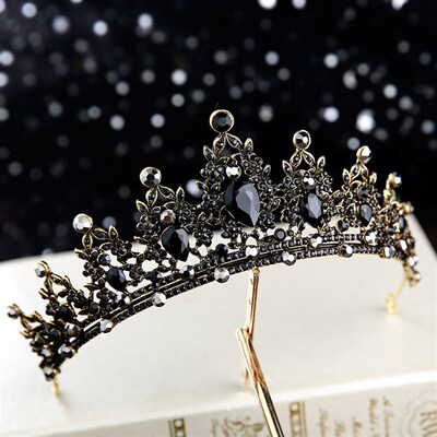 Baroque retro black luxury Tiara Bridal Tiara Wedding weddin