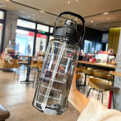 2L Portable Water Bottle Large Capacity Plastic Straw Water