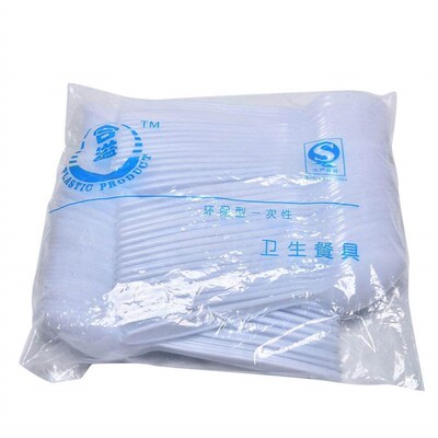 100pcs economical plastic spoon western disposable spoons ta