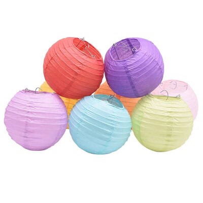 1Pc 4-12inch Round Chinese Paper Lanterns Hanging Lantern Ba