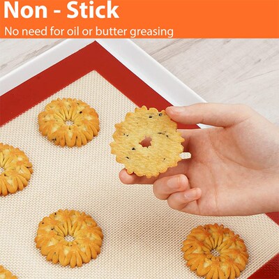 2PCS Silicone Baking Mats for Oven Reusable Non Stick & Hea