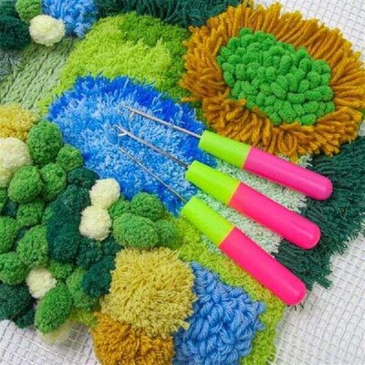3Pcs Ergonomic Latching Hook 4mm, 4.7mm, 7mm Crochet Needle