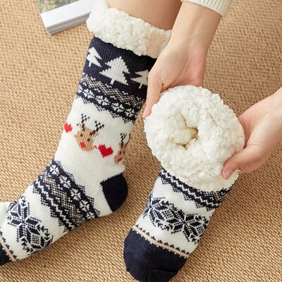 Home Slippers Women Winter Floor Shoes Christmas Elk Indoor
