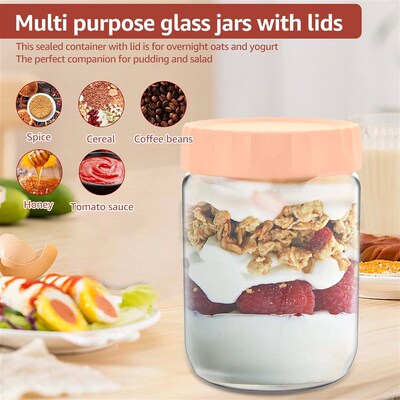 4/8Pcs Overnight Oats Container Moisture Resistant Sealable